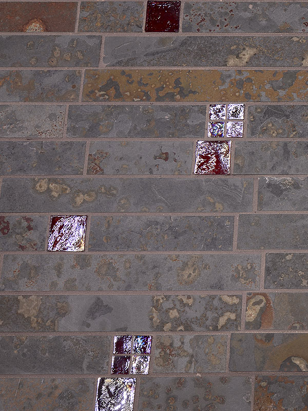 Brazilian Rusty Slate Subway Glass Backsplash Tile