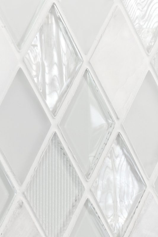 Elegant White Rhomboid Backsplash Tile | Backsplash.com