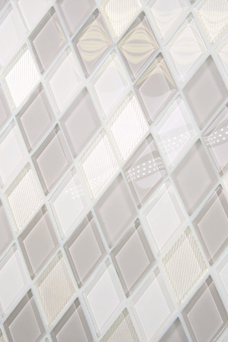 Beige Color Glass Rhomboid Design Backsplash tile | Backsplash.com