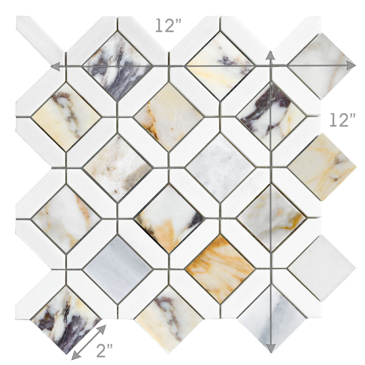 Multi Color Marble Diamond Mosaic Backsplash Tile