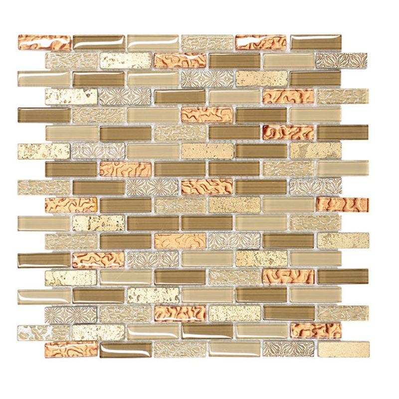 Beige Brown Gold Glass Travertine Backsplash Tile | Backsplash.com
