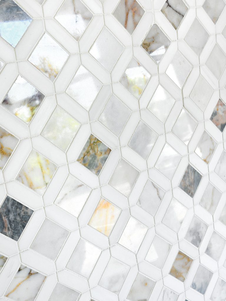 Multi Color Marble Diamond Mosaic Backsplash Tile