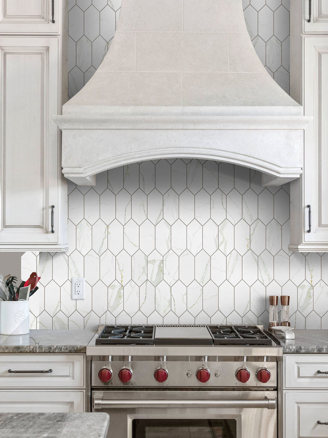Glass Calacatta Gold Marble Look Mosaic Backsplash Tile
