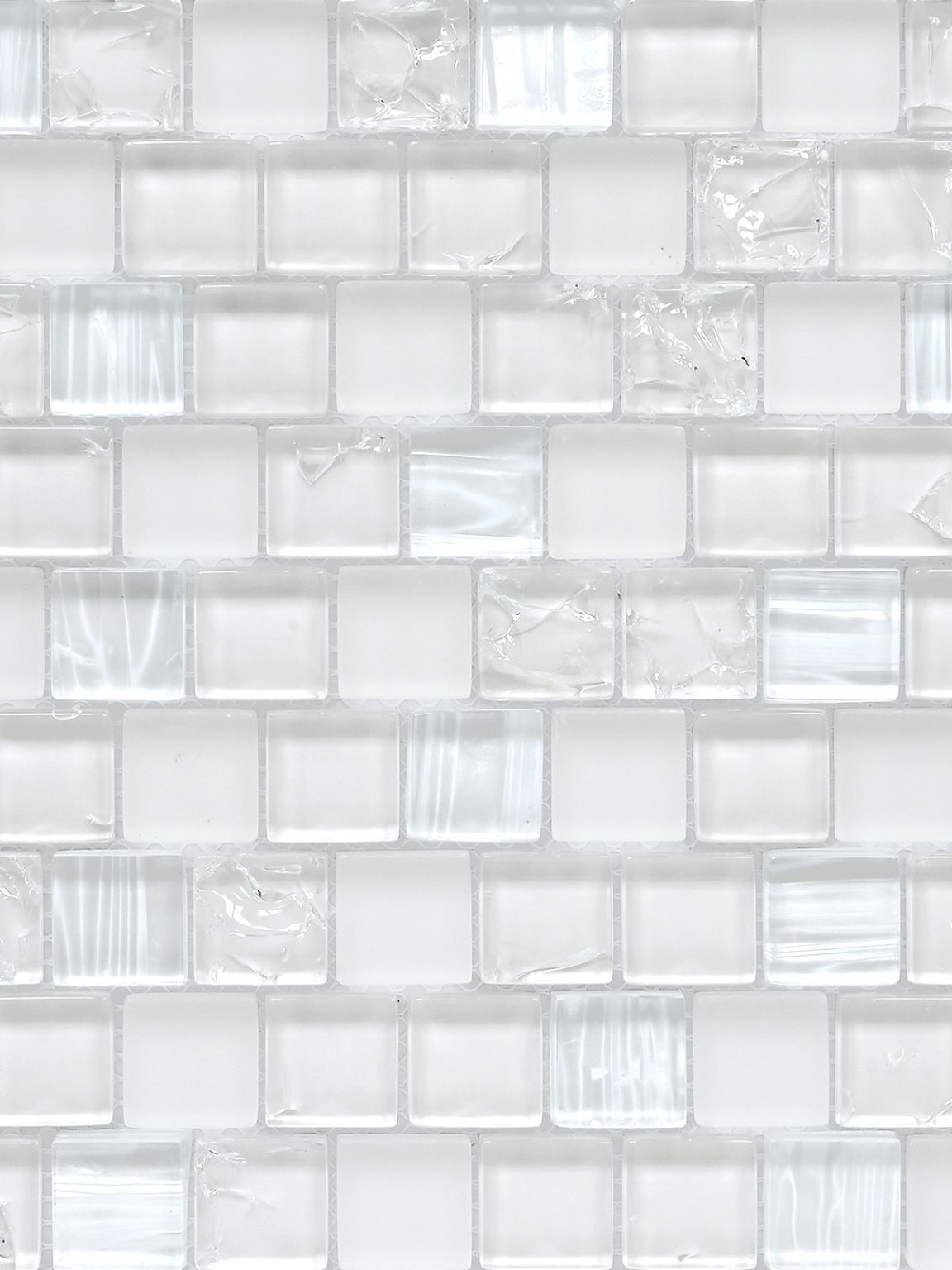 White Shell And Crackle Glass Mosaic Backsplash Tile