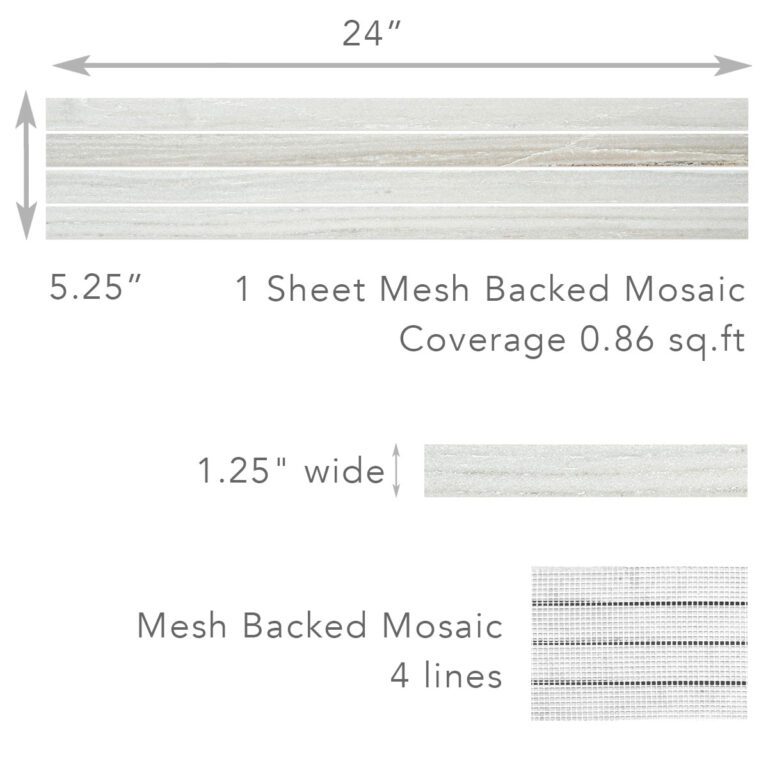 Modern (24" Long) Marble Rosewood Gray Backsplash Tile ( Modern Look )