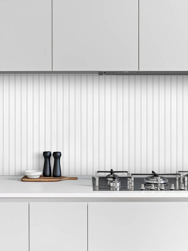 Modern (24" Long) Marble Pure White Backsplash Tile ( Modern Look )