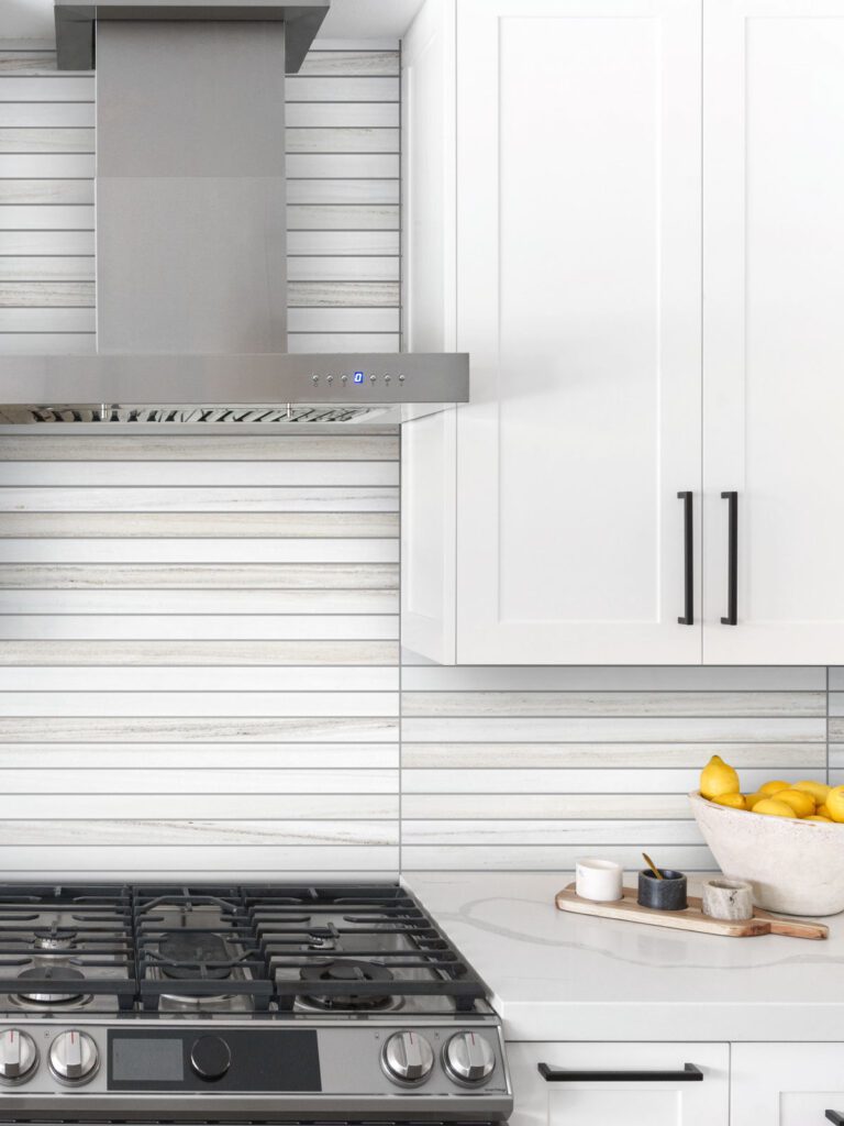 Modern (24" Long) Marble Rosewood Gray Backsplash Tile ( Modern Look )