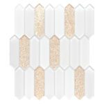 Gold Pearl Glass Picket Design Backsplash Tile ( Unique Pearl )