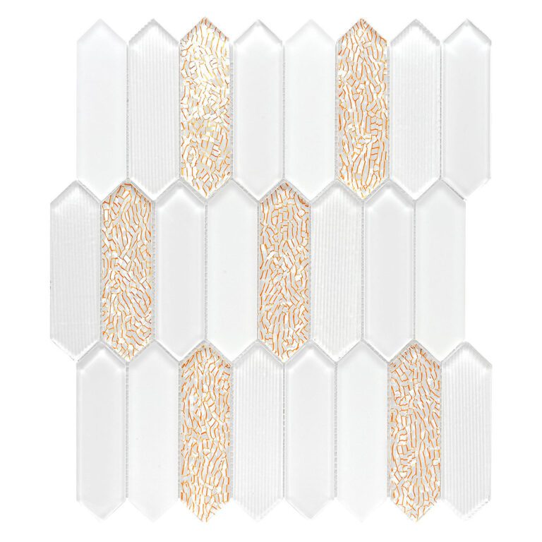 Gold Pearl Glass Picket Design Backsplash Tile ( Unique Pearl )