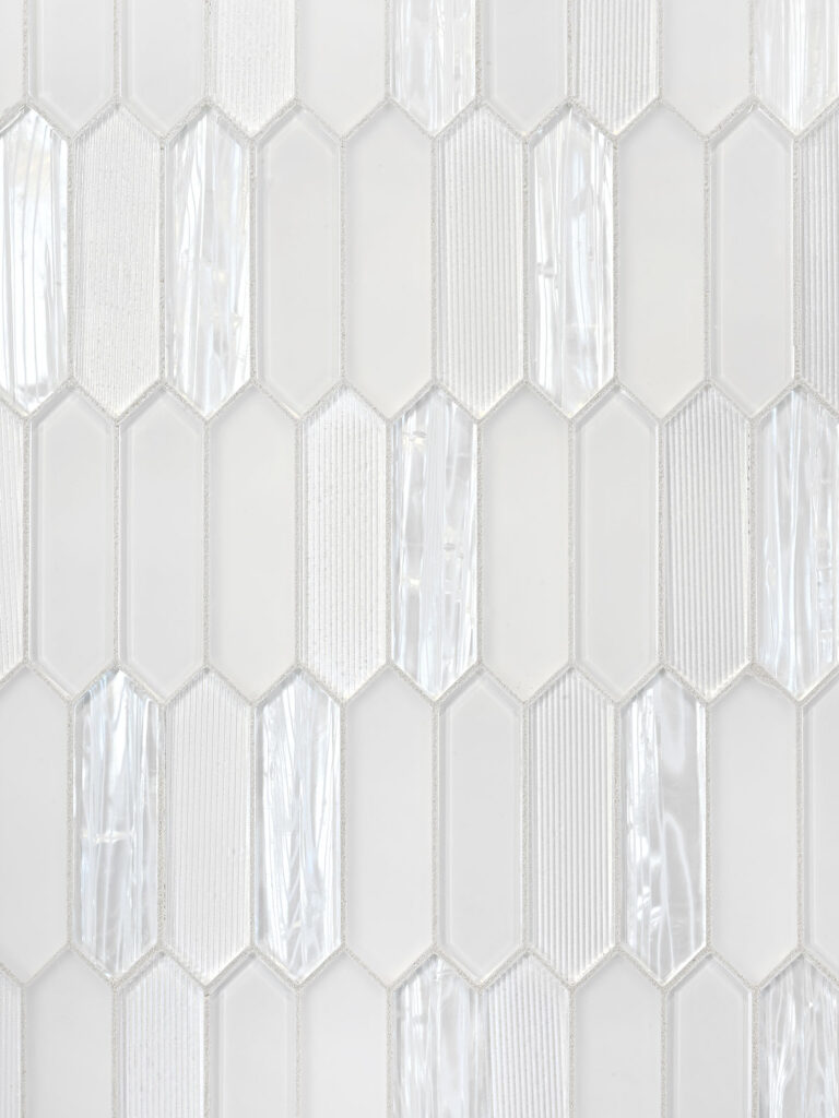 Pearl Glass Picket Design Backsplash Tile ( Unique Pearl Glass )