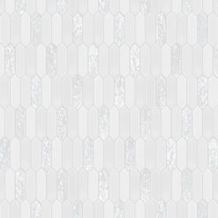 White Pearl Glass Picket Design Backsplash Tile ( Unique Pearl )