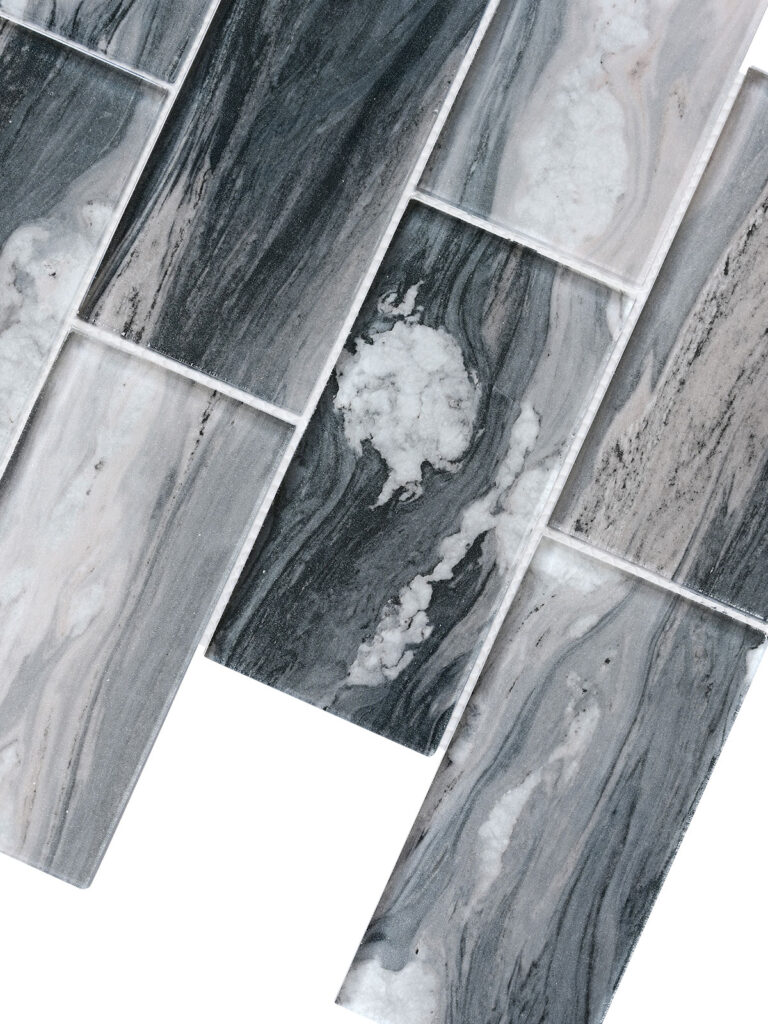 Gray Beige Colors 3x6 Subway Glass Backsplash Tile