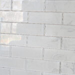 White with Gray Veins & Sparkle Glitter Design Backsplash Tile