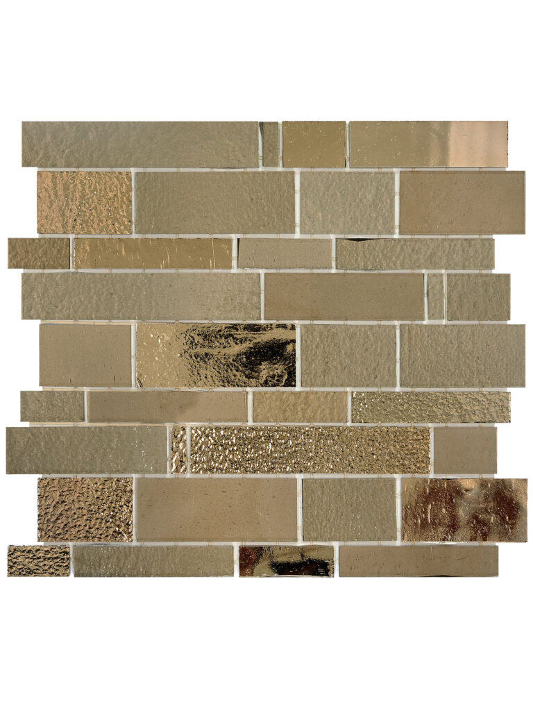 Bronzite Brown Glass Subway Hand Cut Artisan Mosaic Tile