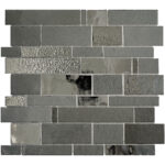 Charcoal Gray Glass Subway Hand Cut Artisan Mosaic Tile