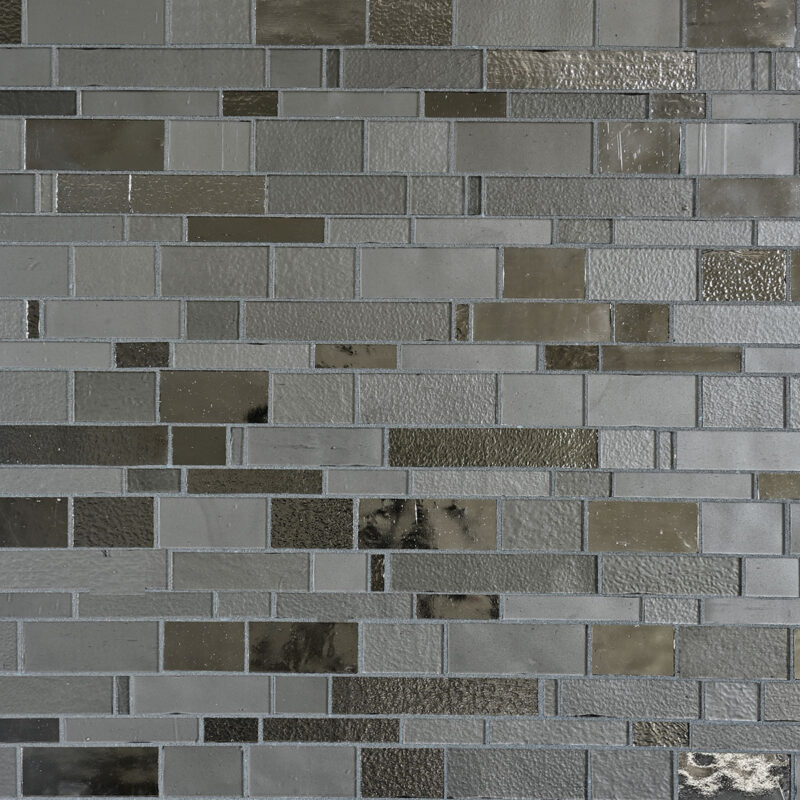 Charcoal Gray Glass Subway Hand Cut Artisan Mosaic Tile