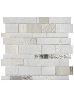 Diamond Gray Glass Subway Hand Cut Artisan Mosaic Tile