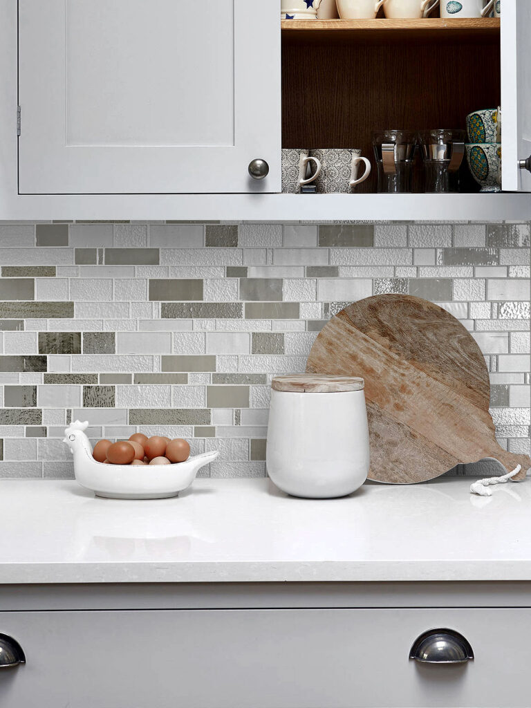 Diamond Gray Glass Subway Hand Cut Artisan Mosaic Tile