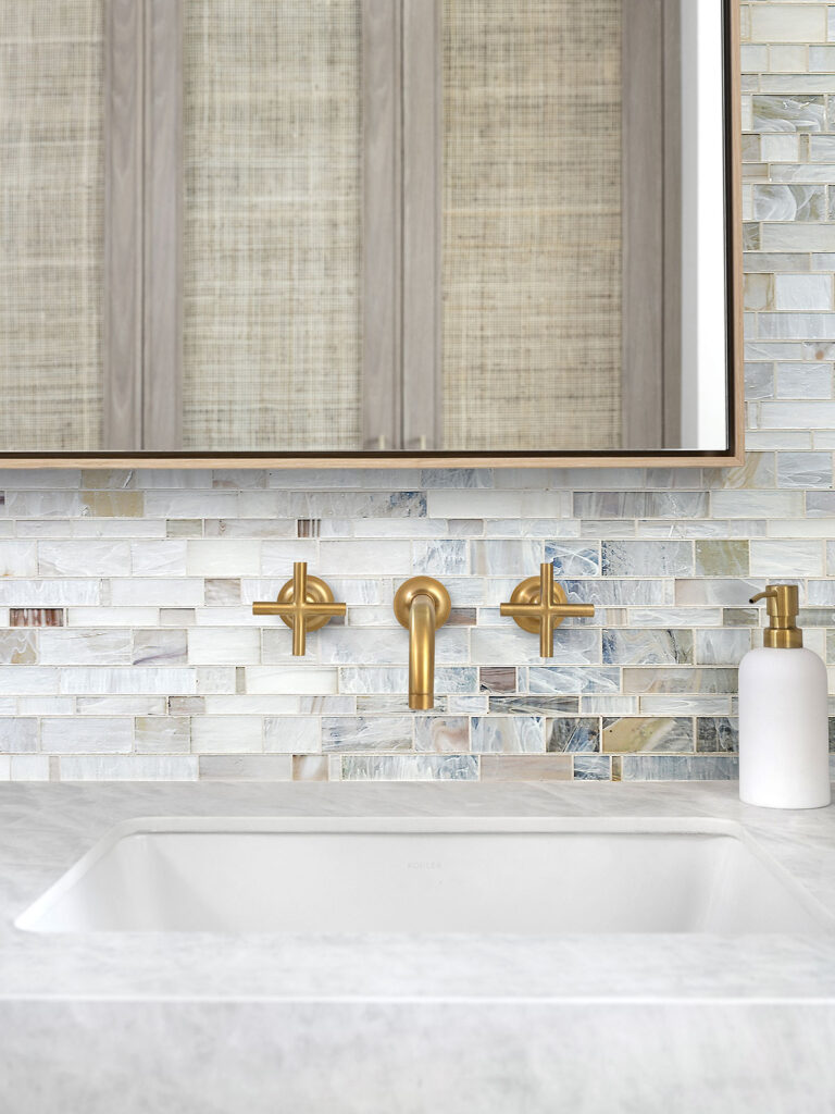 Opal Beige Brown Glass Subway Hand Cut Artisan Mosaic Tile