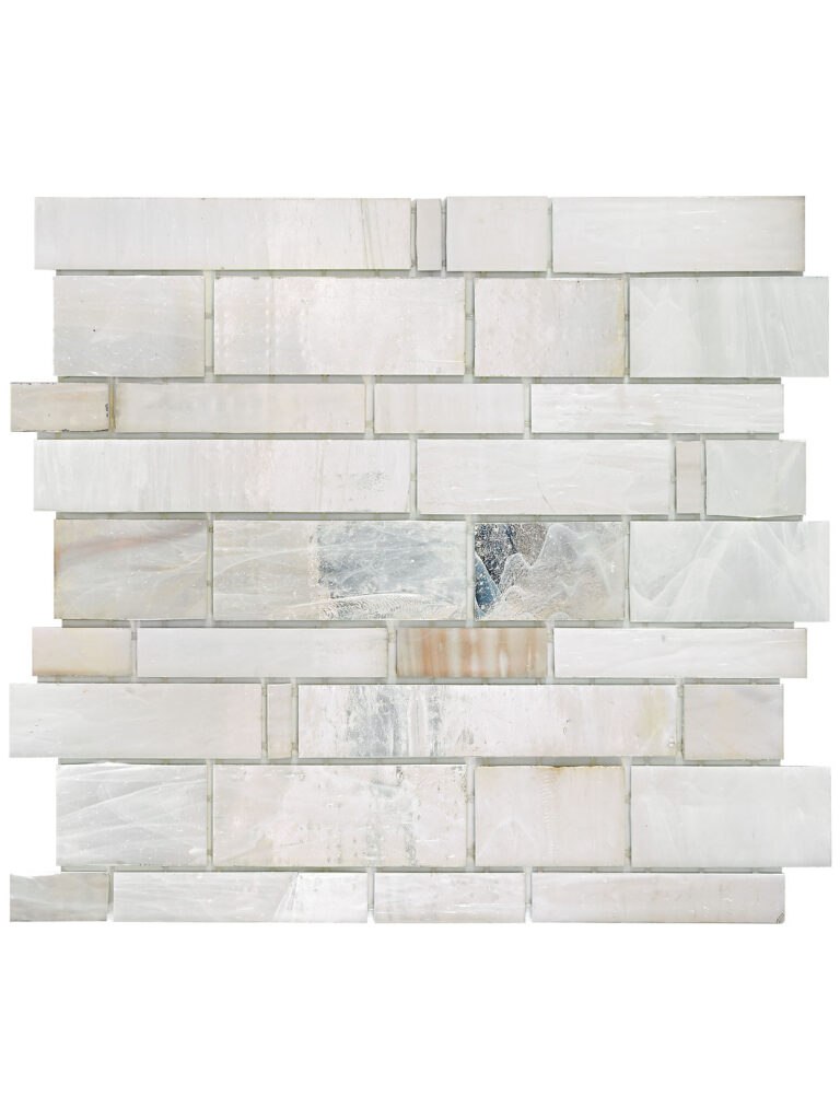 Opal Beige Brown Glass Subway Hand Cut Artisan Mosaic Tile