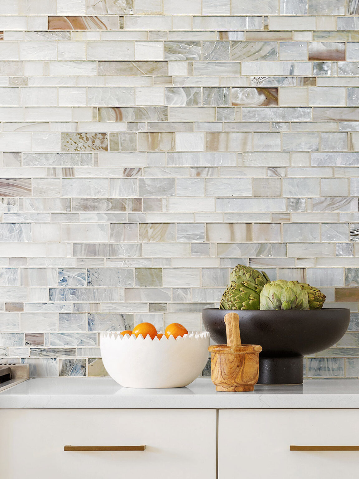 Space Brown Subway Glass Backsplash Tile | backsplash.com
