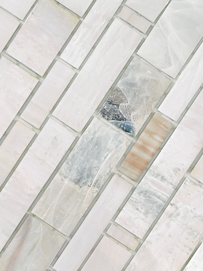 Opal Beige Brown Glass Subway Hand Cut Artisan Mosaic Tile
