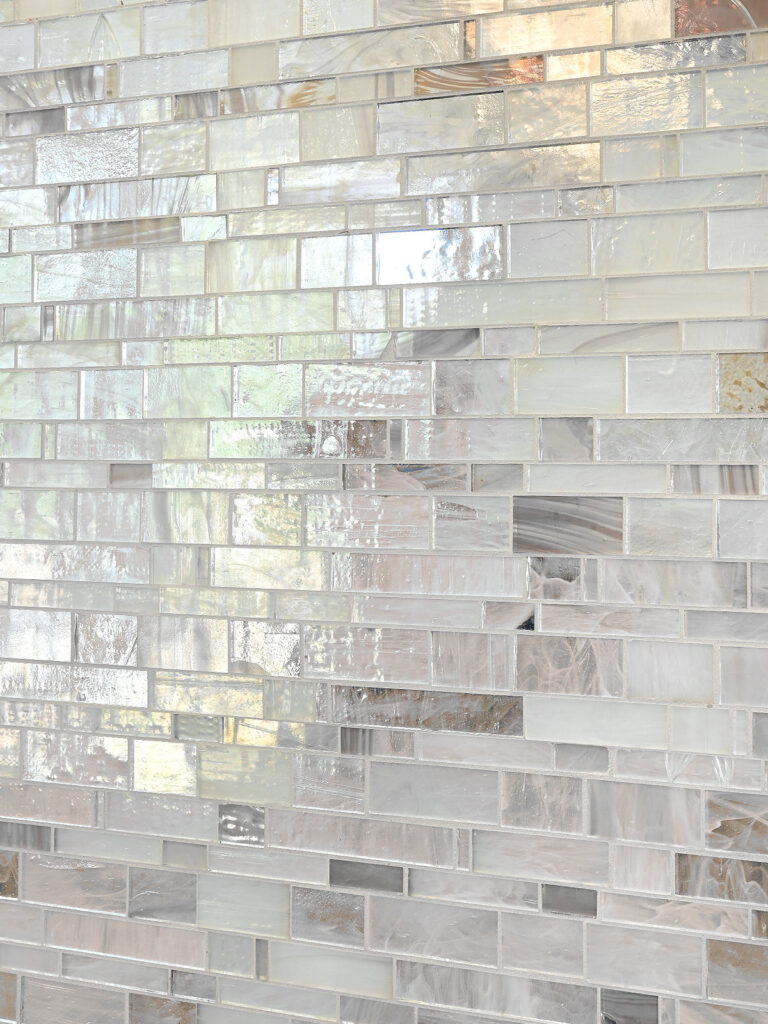 Opal Beige Brown Glass Subway Hand Cut Artisan Mosaic Tile
