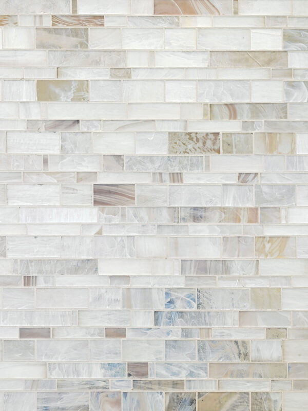 Opal Beige Brown Glass Subway Hand Cut Artisan Mosaic Tile